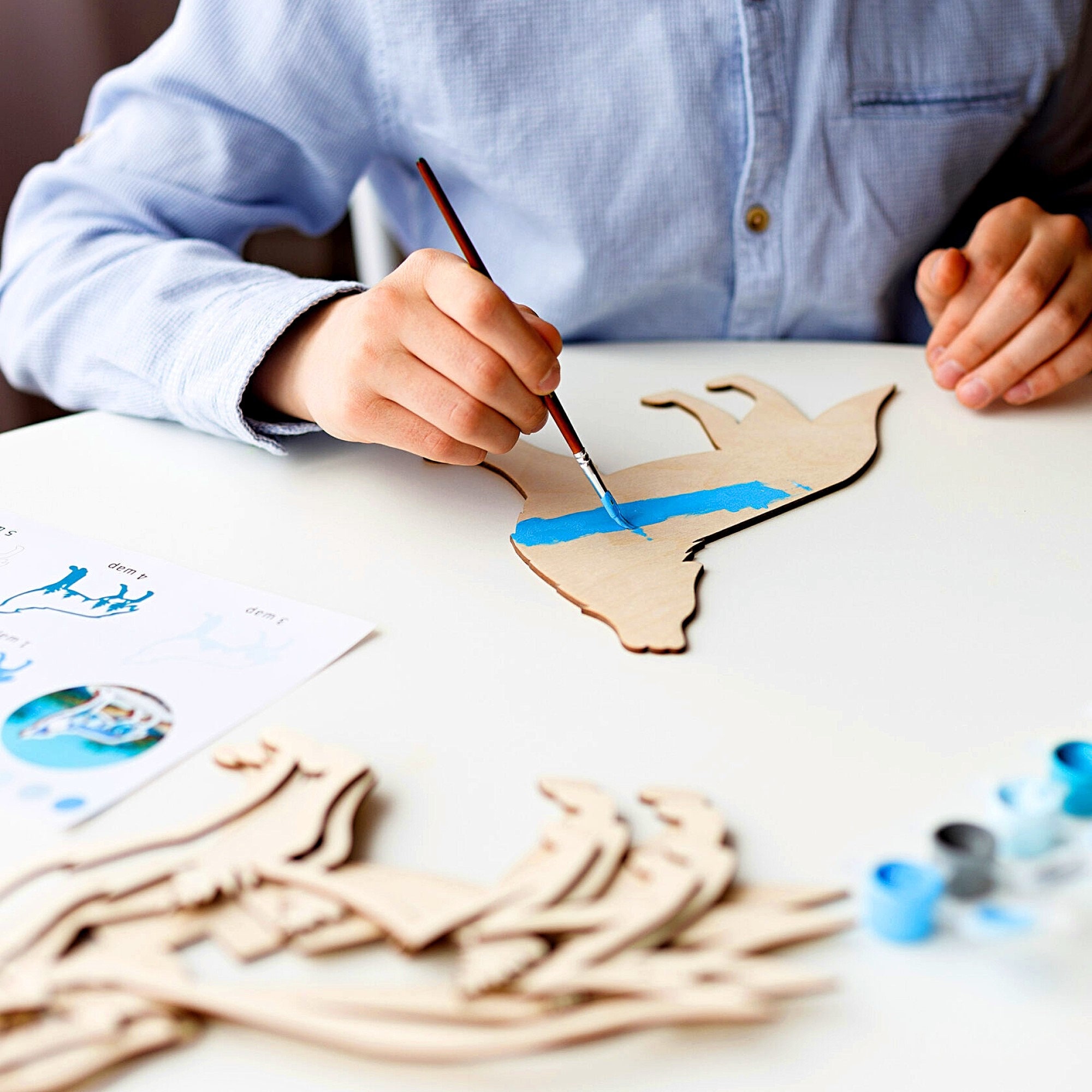 Wooden Coloring WOLF, Coloring Sheets, Coloring Kit, Coloring Puzzle ...