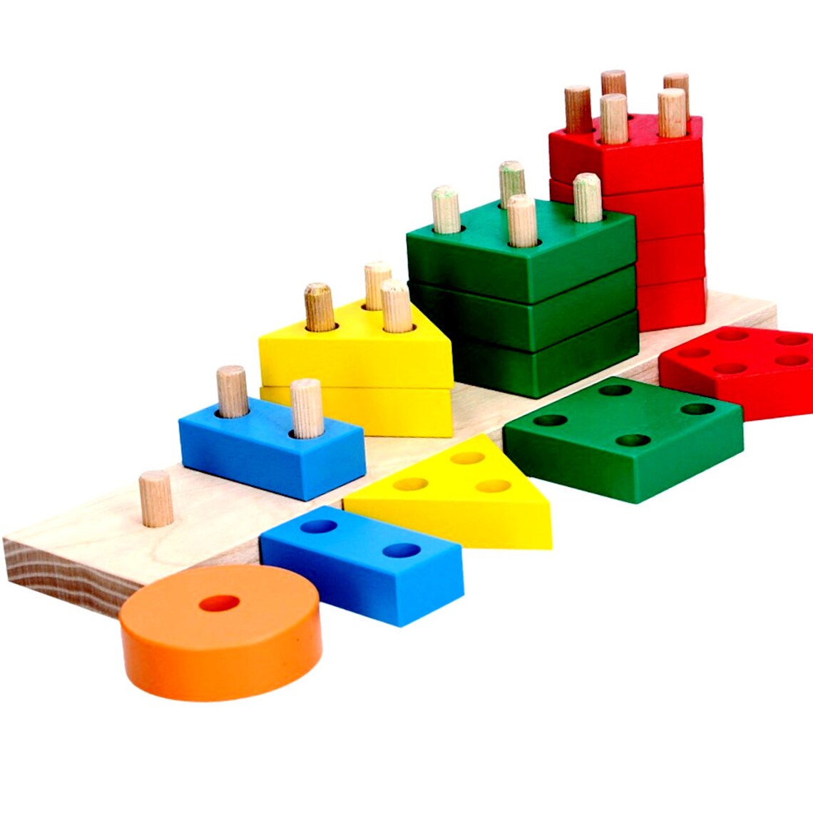 Personalized Stacking Pegs and Shapes, Geometric Shapes, Geometric ...