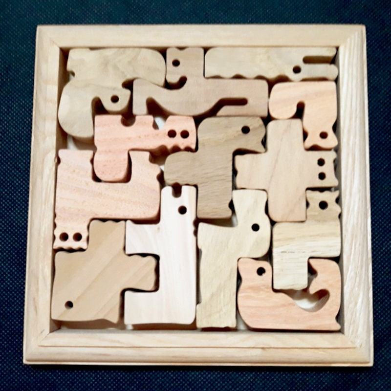 Wooden Puzzle Wooden Zoo Puzzle Animal puzzle Zoo Puzzle | Etsy