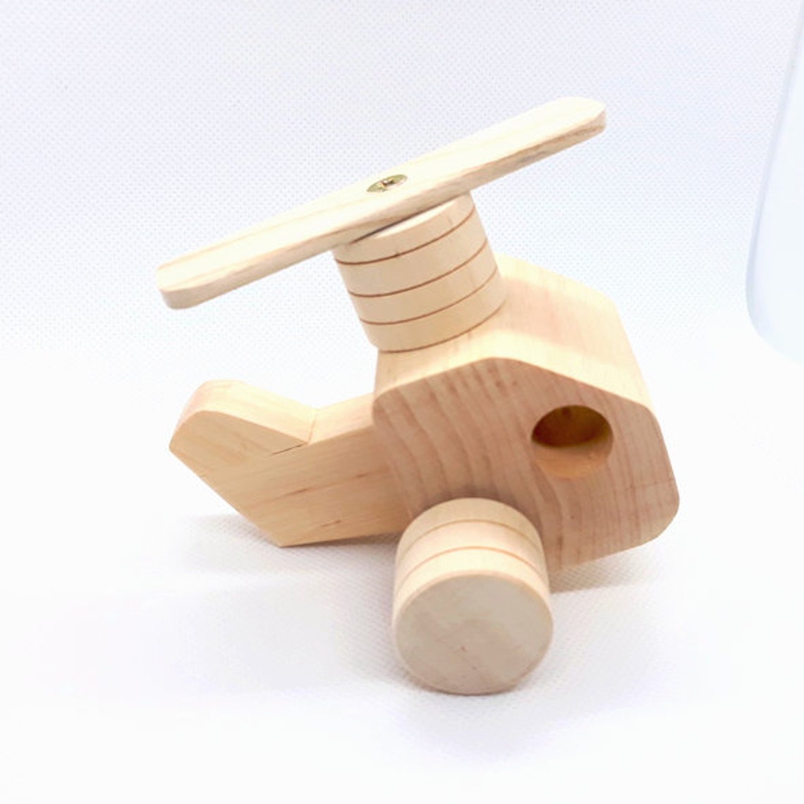 Wooden Helicopter Toy With Rotating Propeller and Wheels - Etsy