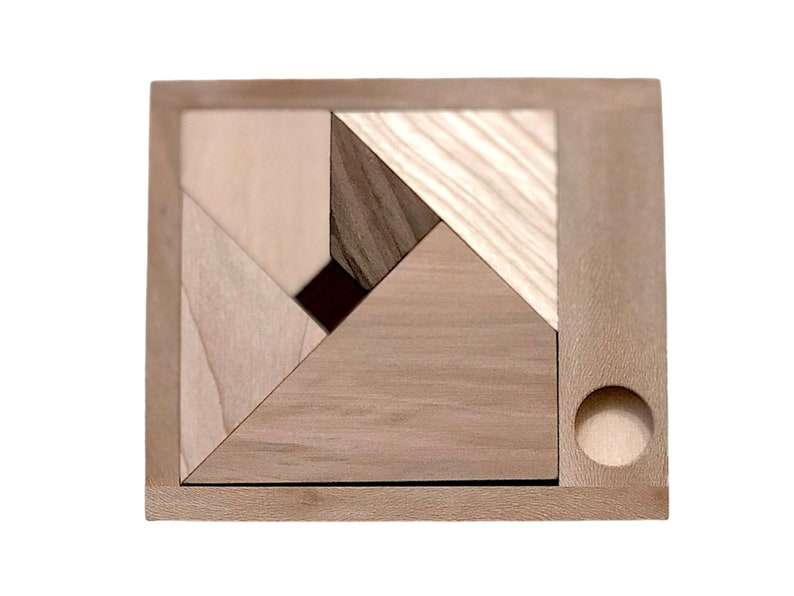 Black Square Puzzle, Wooden Square Puzzle, Tangram Puzzle, Wood Toy ...