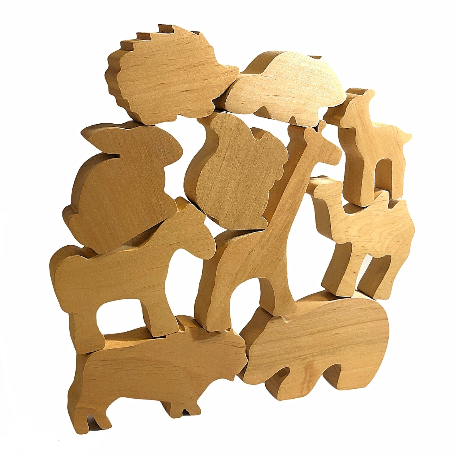 Wooden Stacking Animal Play Set Wooden Zoo Stacking Wood - Etsy