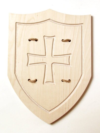 Wooden Knights Templar Shield, Crusader Sword and Shield Toy, English ...