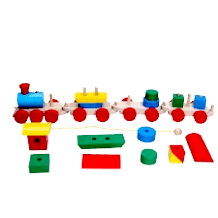 Wooden Train Pull Toy 3 Train 4 Set Steam Locomotive Toy - Etsy