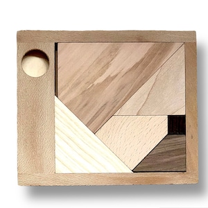 Black Square Puzzle, Wooden Square Puzzle, Tangram Puzzle, Wood Toy ...