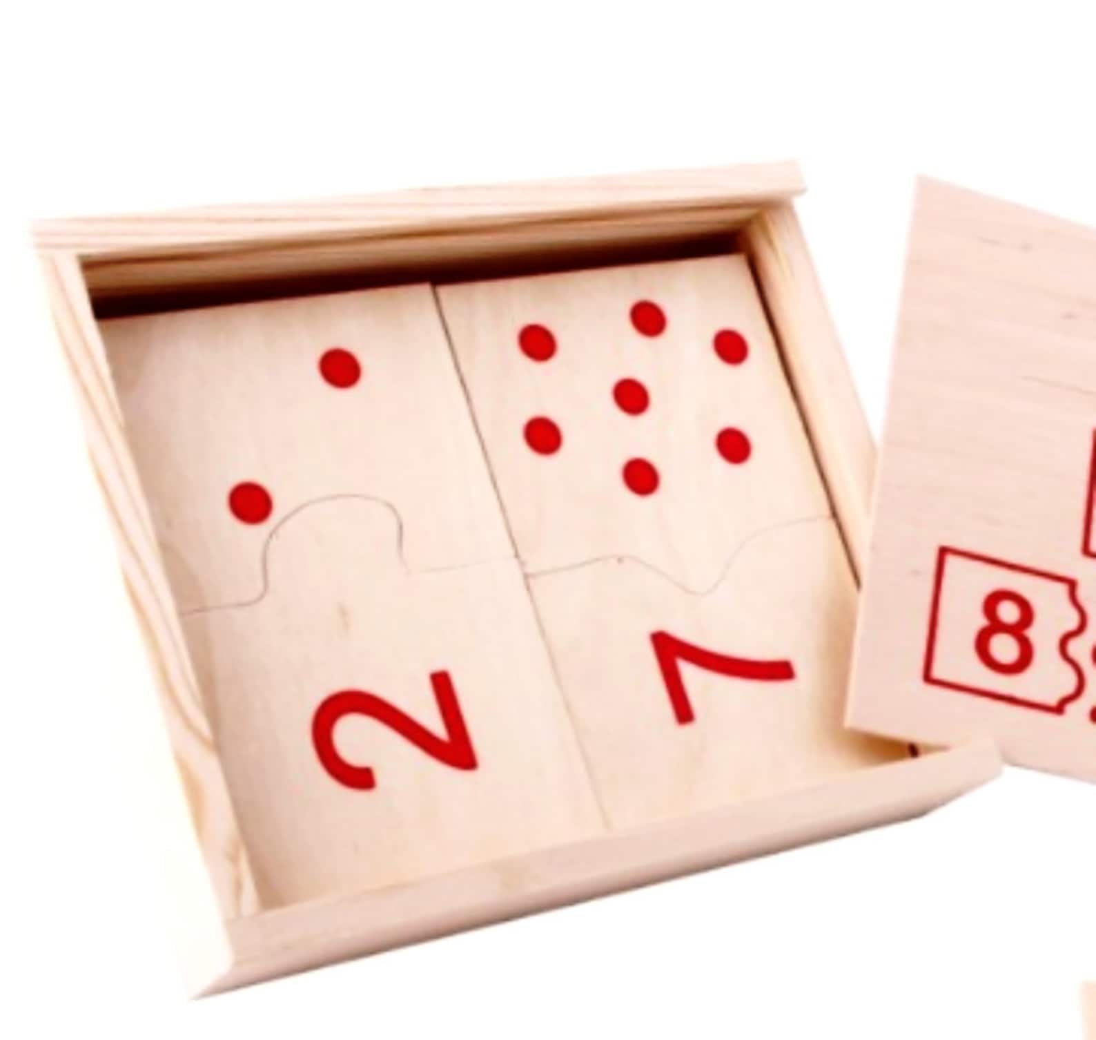 Wooden Number Dominoes Puzzle 10 Number Domino Number Math - Etsy