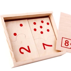 Wooden Number Dominoes Puzzle 10, Number Domino, Number Math Game ...