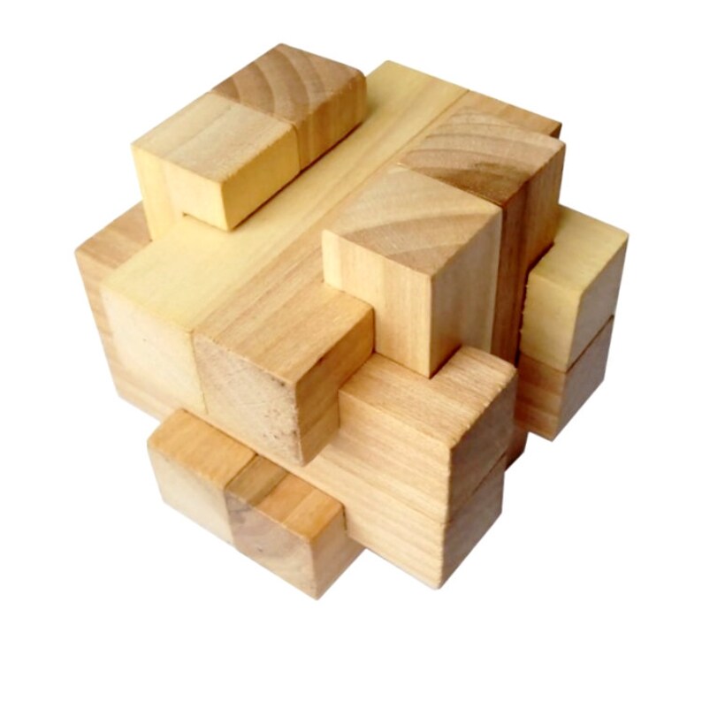 3D Puzzle Cross 12 Piece Burr 3D Wooden Brain Teaser Puzzle Etsy