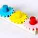 Wooden Gear Shapes Stacker mini Stacking Rainbow Wooden - Etsy