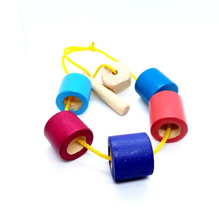 Geometric Shapes Lacing Set, Lacing Toy, Fine Motor Skills, Wooden ...