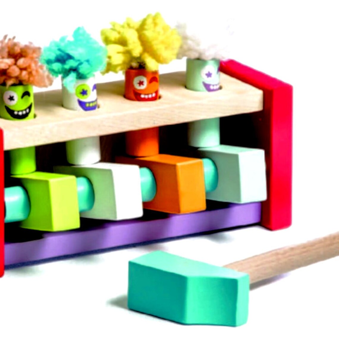 Wooden Clowns Hammer Bench Toy Hammer Bench Toy Clowns - Etsy