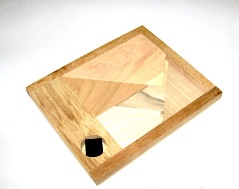 Black Square Puzzle Wooden Square Puzzle Tangram Puzzle | Etsy