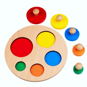 Montessori Circle Puzzle, Geometric Shape Puzzles, Wooden Puzzle Toys ...