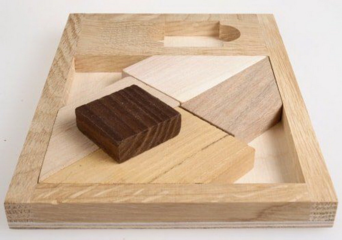 Big Black Square Puzzle, Big Wooden Square Puzzle, Wood Tangram Puzzle ...
