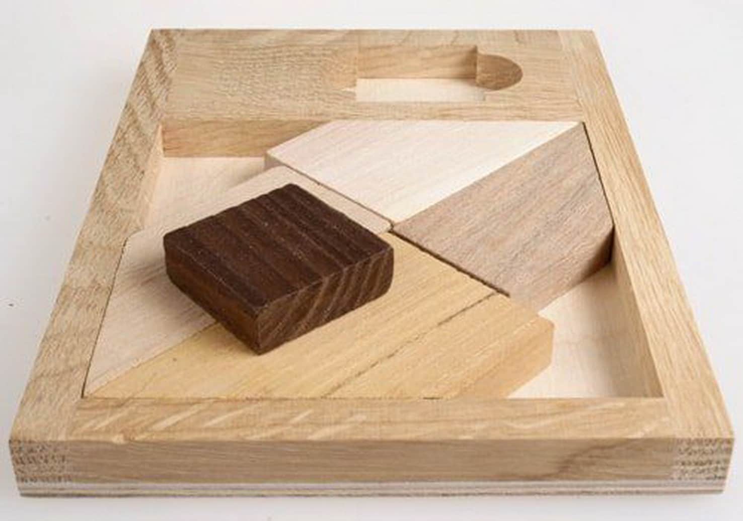 Big Black Square Puzzle, Big Wooden Square Puzzle, Wood Tangram Puzzle ...