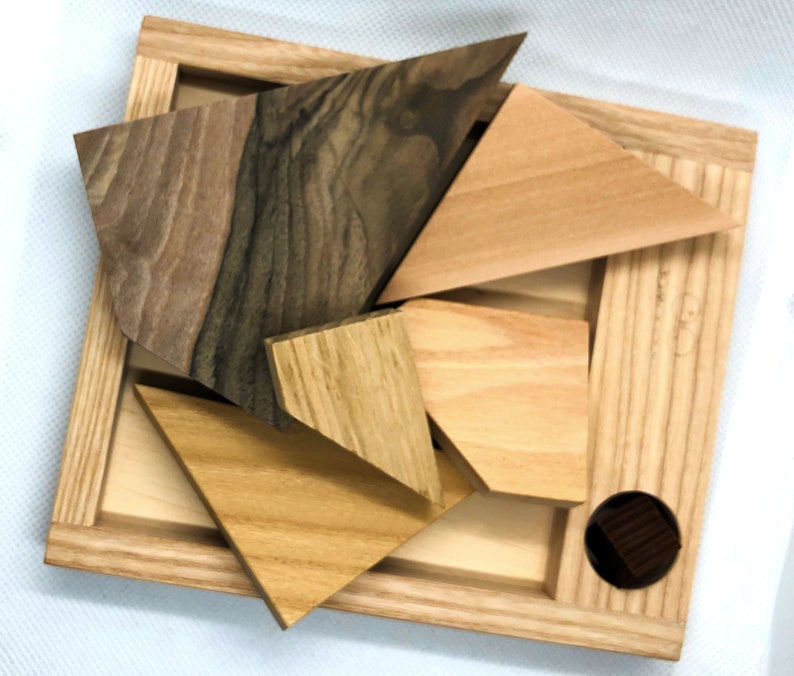 Black Square Puzzle, Wooden Square Puzzle, Tangram Puzzle, Wood Toy ...