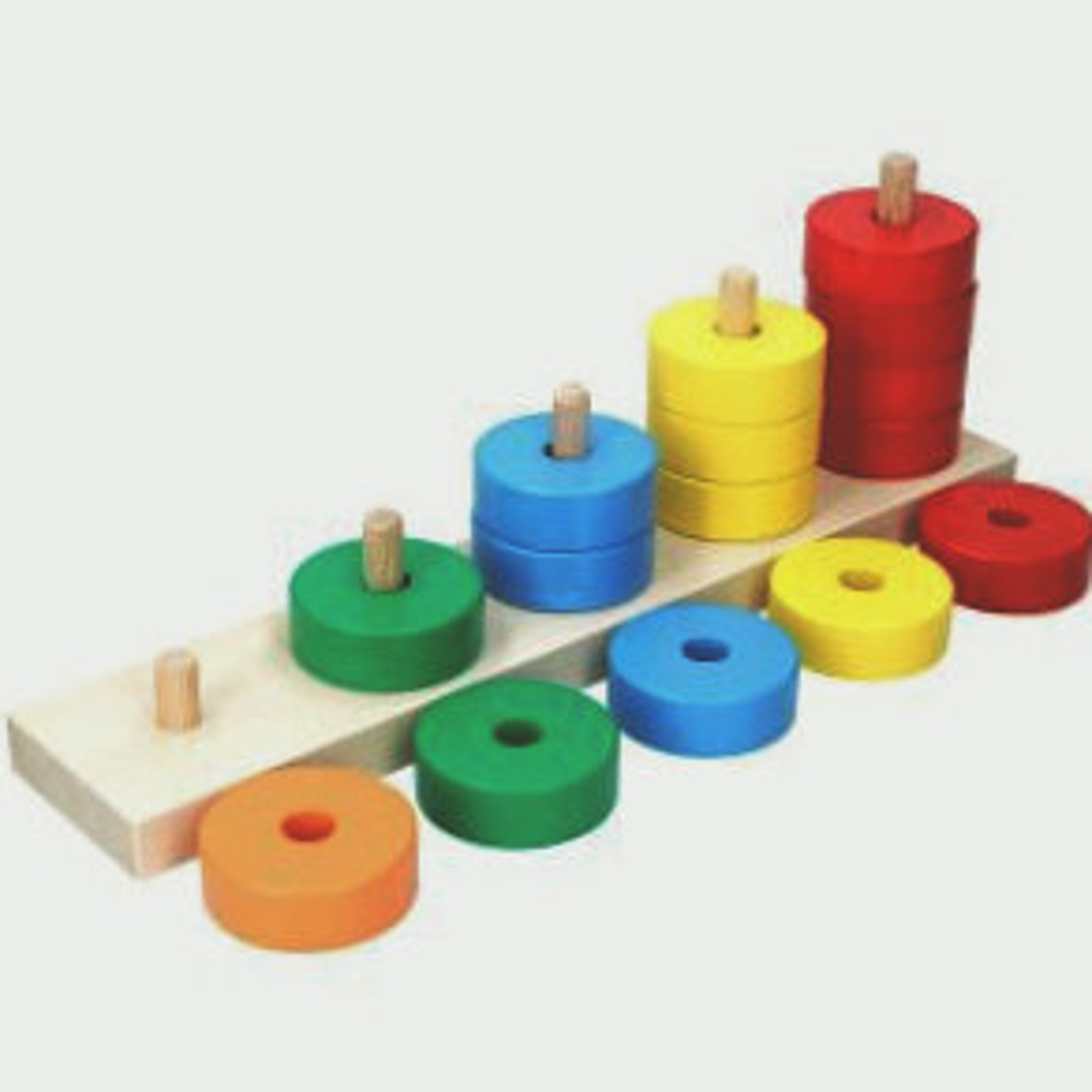 Color Sorter, Wooden Ring Stacker, Montessori Sorter, Raindbow Stacking ...