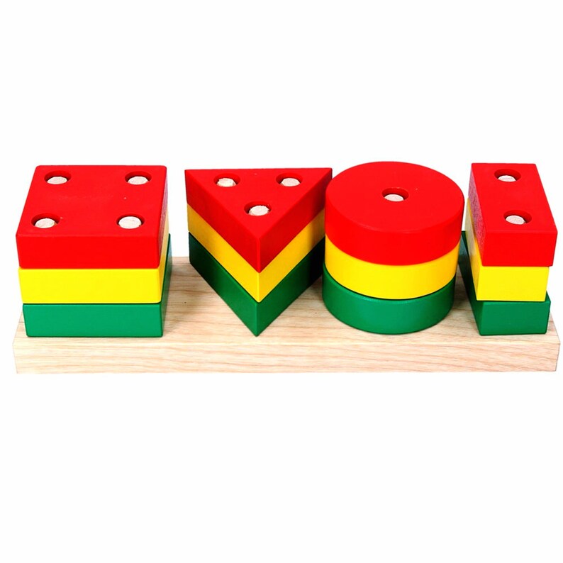 Classical Shape Sorter, Personalized Stacking Pegs and Shapes Toy ...