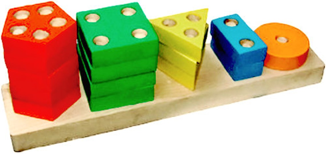Personalized Stacking Pegs and Shapes, Geometric Shapes, Geometric ...