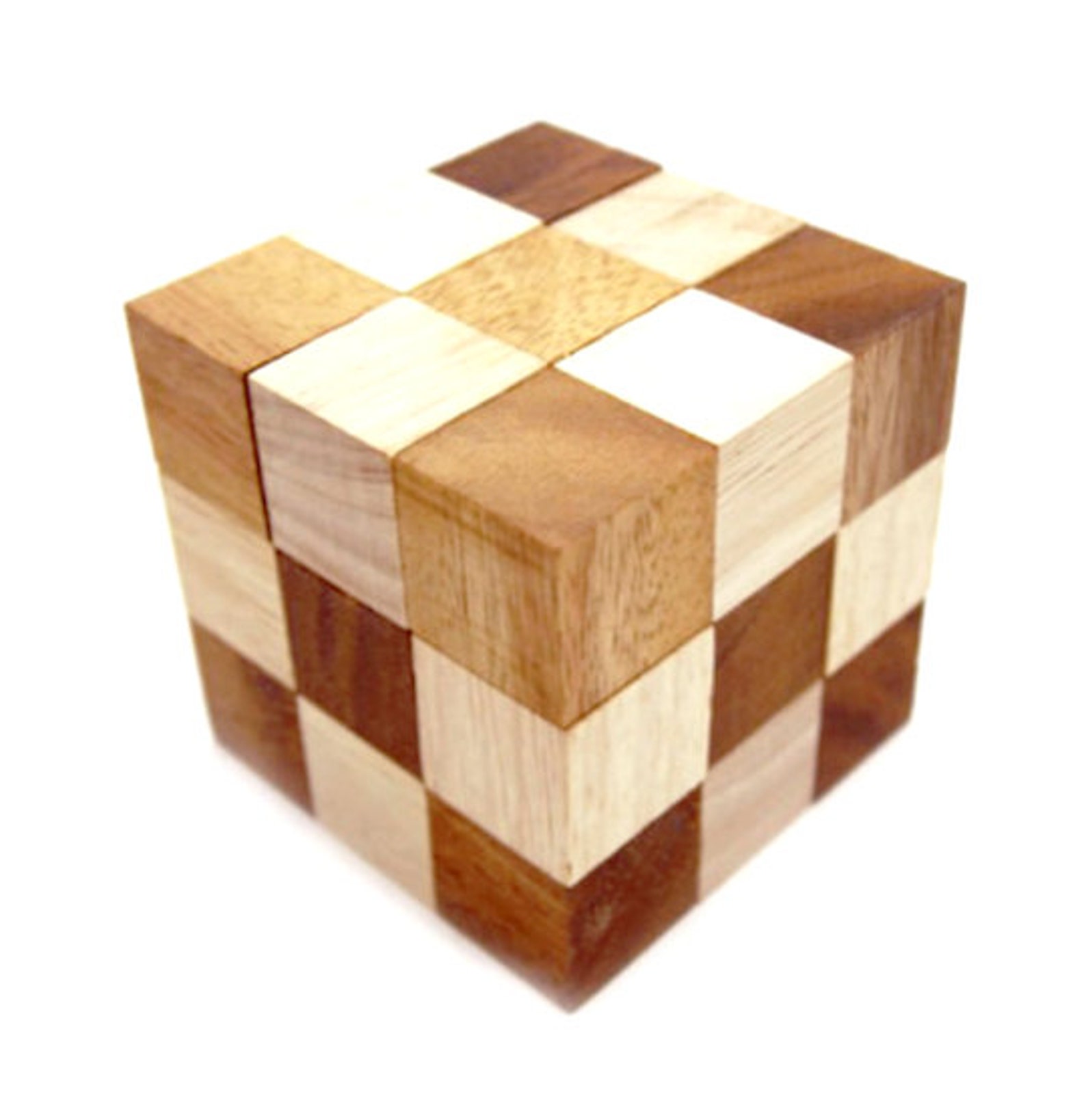 Snake Cube Puzzle, 3D Puzzle, 3D Wooden Brain Teaser Puzzle, Burr ...