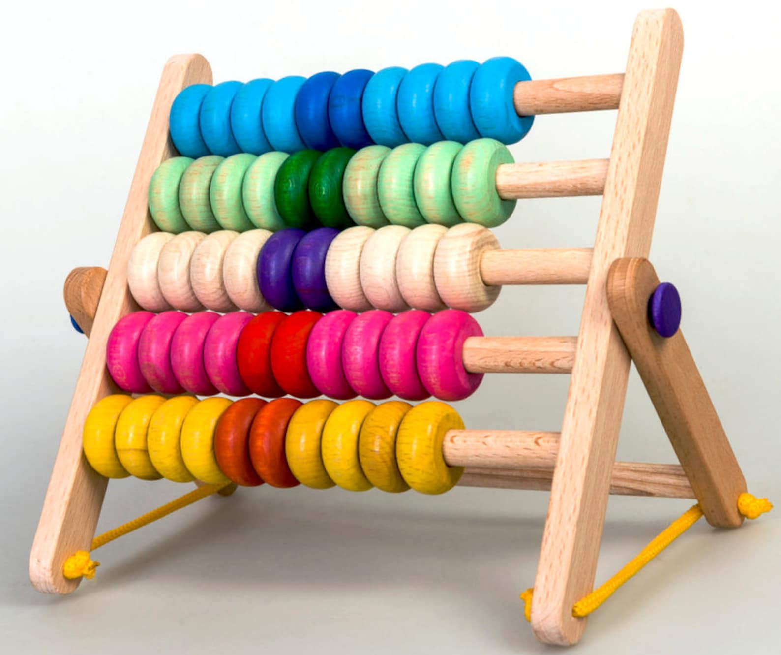 Wooden Rainbow Abacus 50, Wooden Counting Toy, Wooden Calculator ...