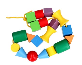 Wooden Lacing Toy | Etsy