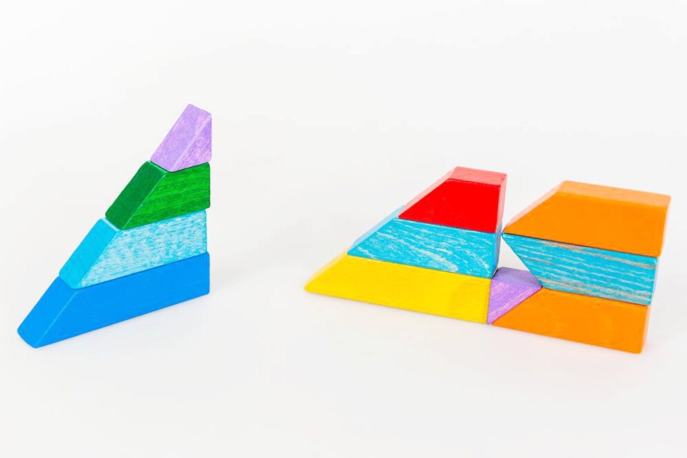 Wooden Rainbow Block, Rainbow Mosaic Toy, Rainbow Set 32, Montessori ...