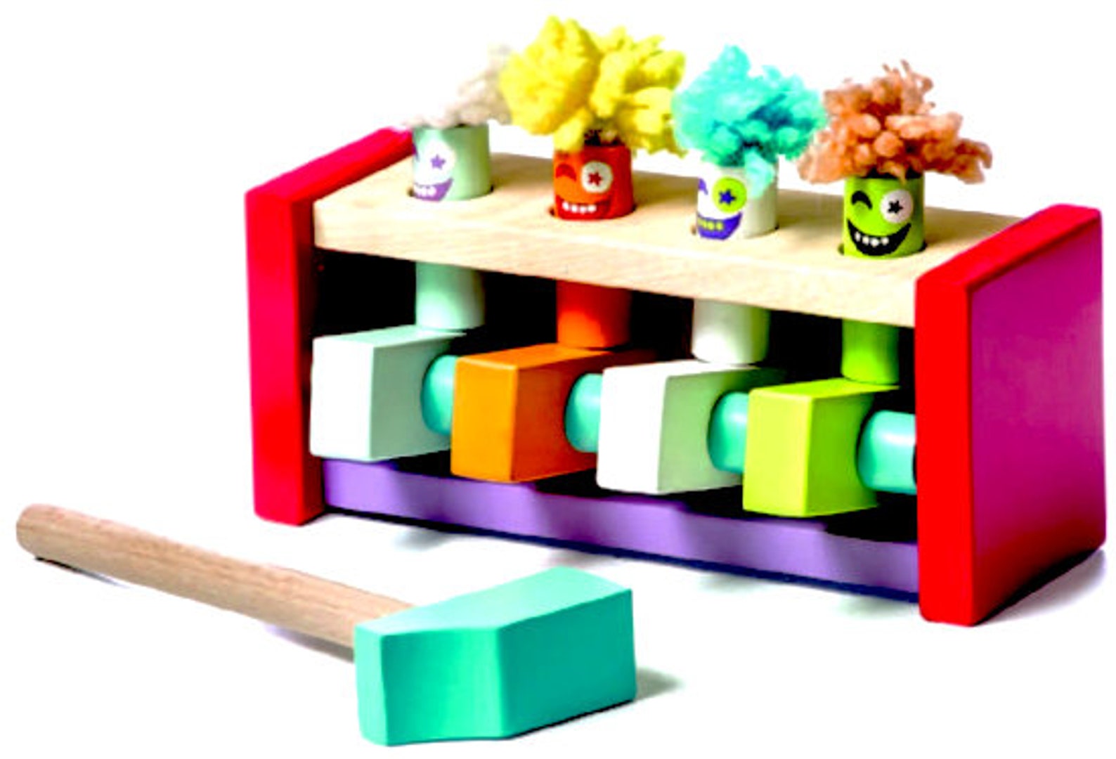 Wooden Clowns Hammer Bench Toy Hammer Bench Toy Clowns - Etsy
