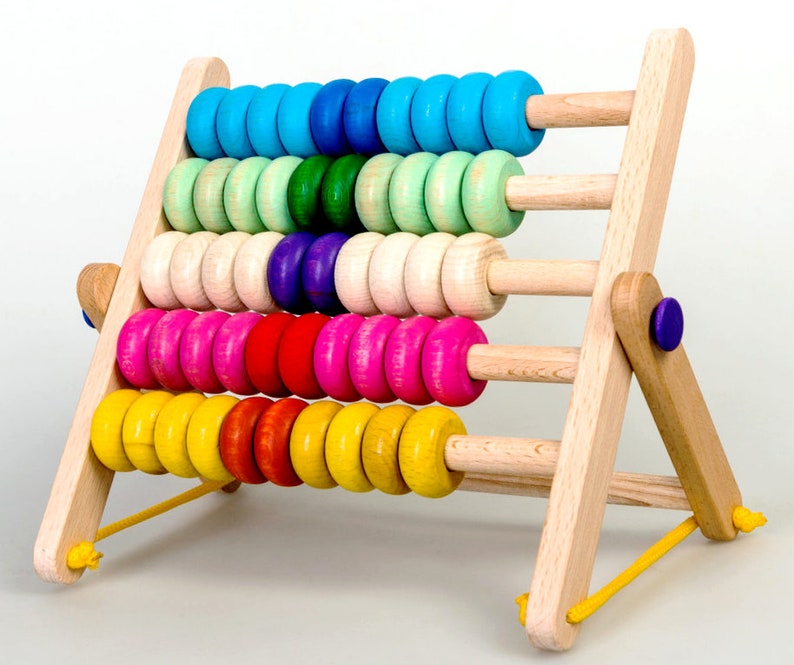 Wooden Rainbow Abacus 50 Wooden Counting Toy Wooden - Etsy