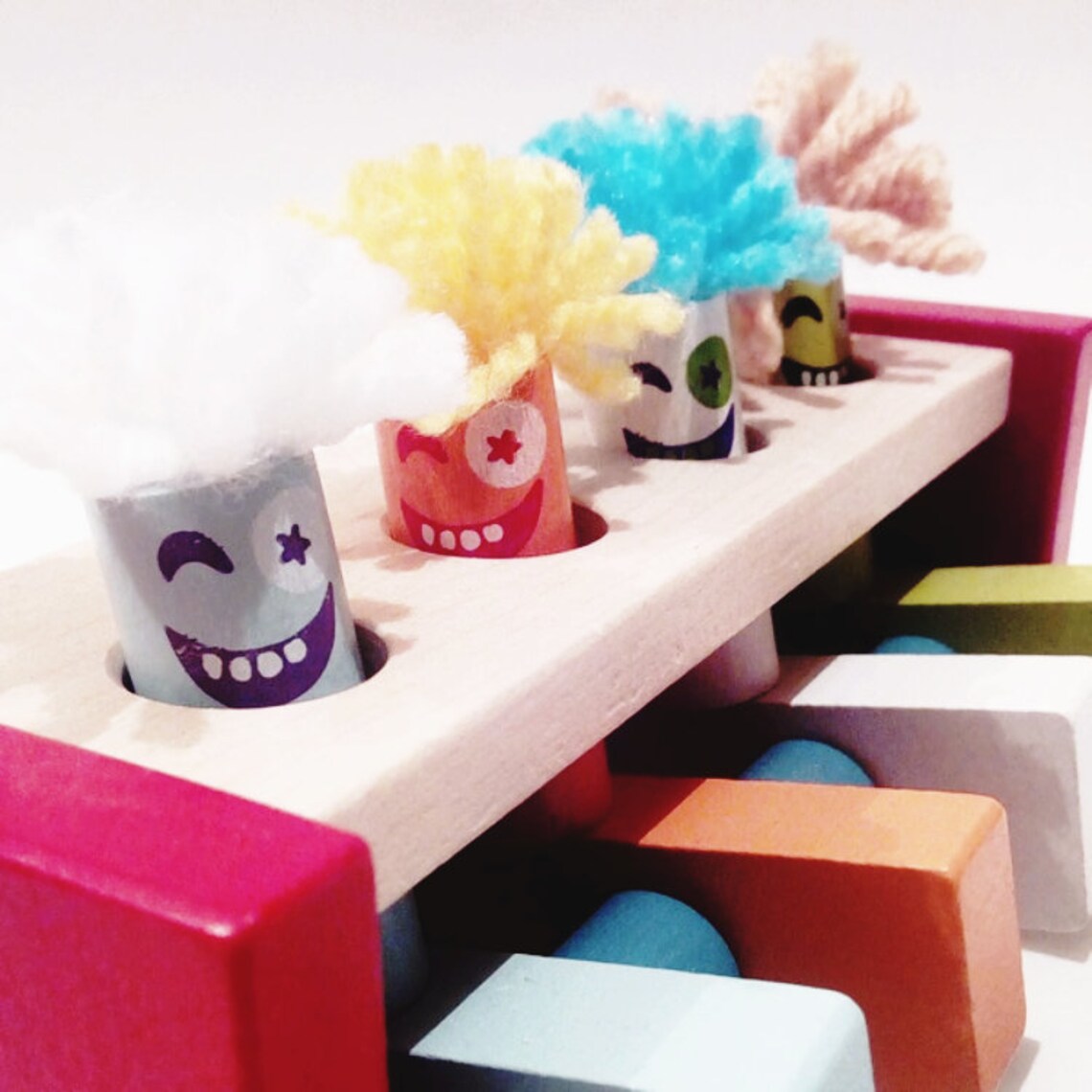 Wooden Clowns Hammer Bench Toy Hammer Bench Toy Clowns - Etsy