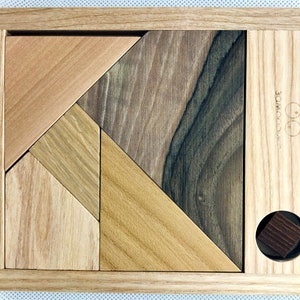 Black Square Puzzle, Wooden Square Puzzle, Tangram Puzzle, Wood Toy ...
