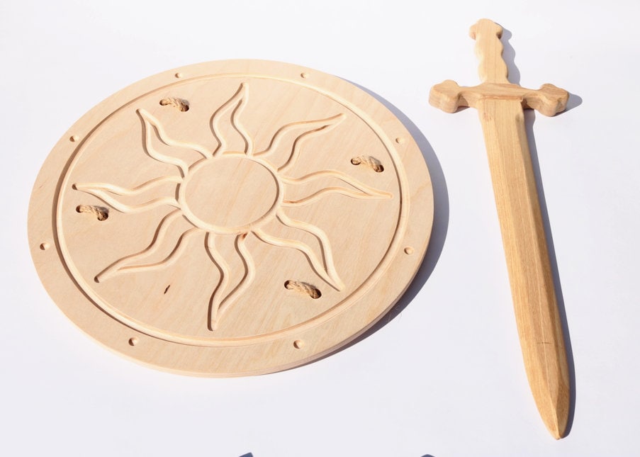 SET Personalised Knight Shield and Sword, Children's Knight's SET ...