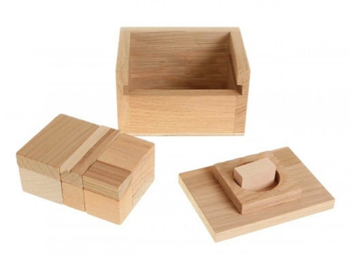 Wooden Chest Puzzle Game, Brain Puzzle Box, Wooden Square Puzzle Box ...