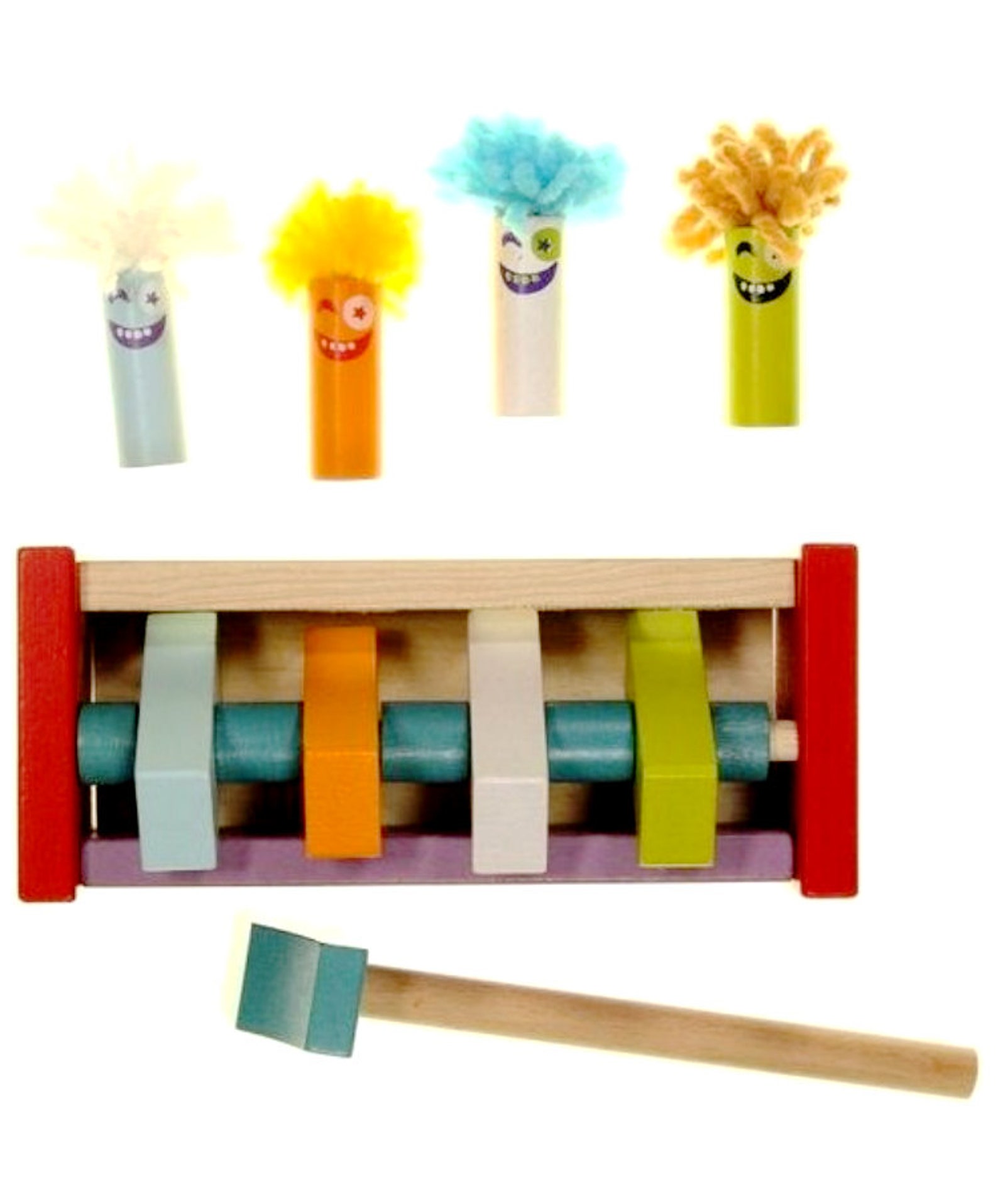 Wooden Clowns Hammer Bench Toy Hammer Bench Toy Clowns - Etsy