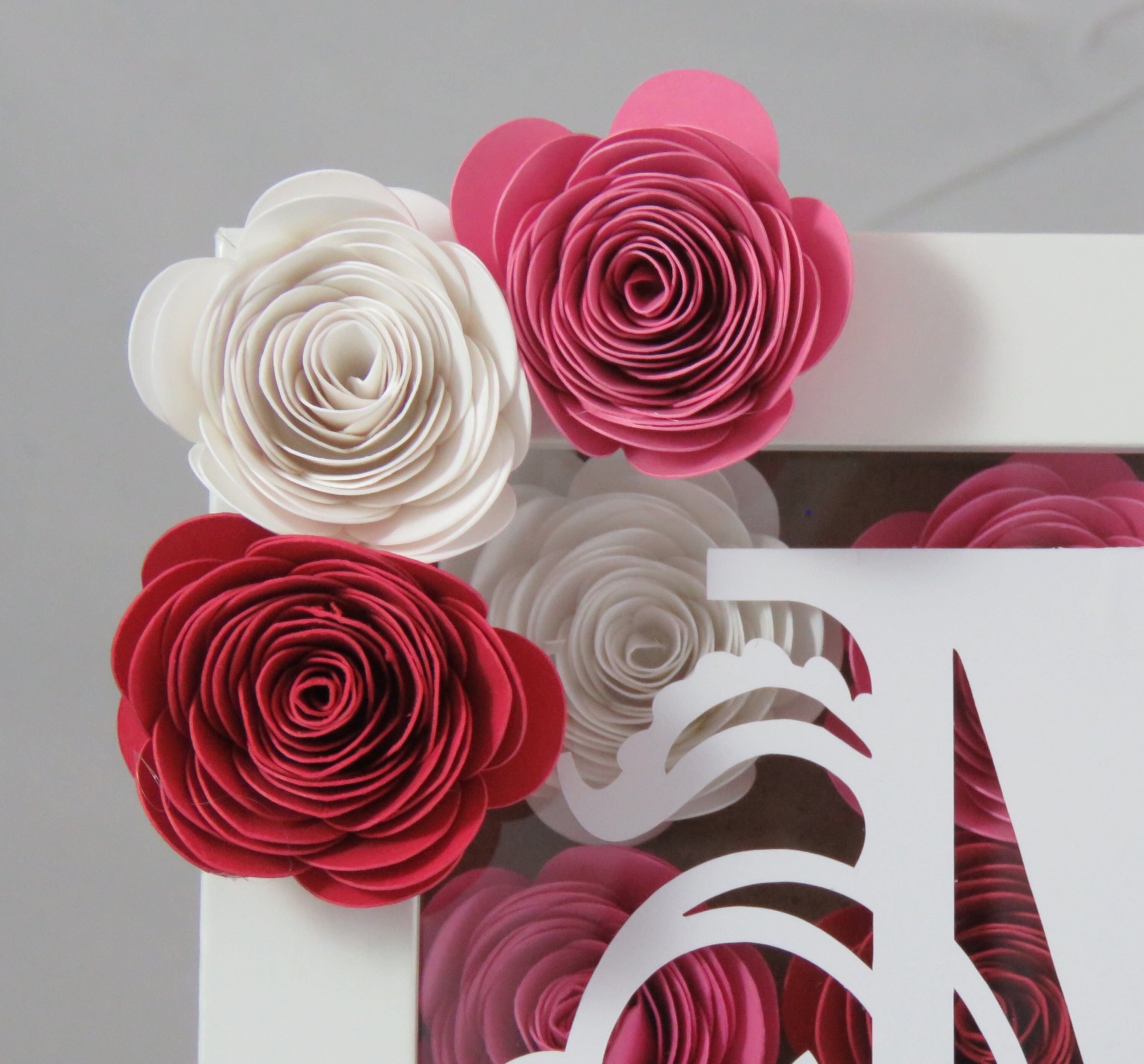 Shadow Box 8x8 Flower Shadow Box 3D Roses Personalized Etsy