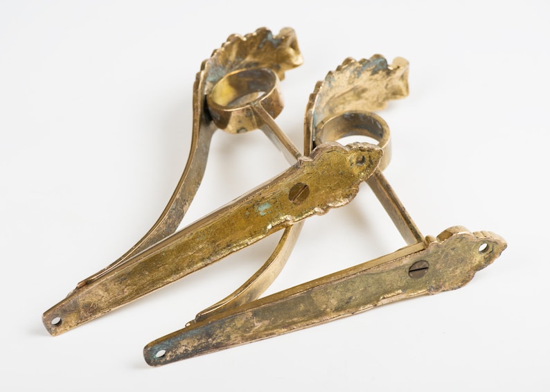 Vintage Brass Curtain Pole Set Or 12 Pcs Rings With Hook Etsy