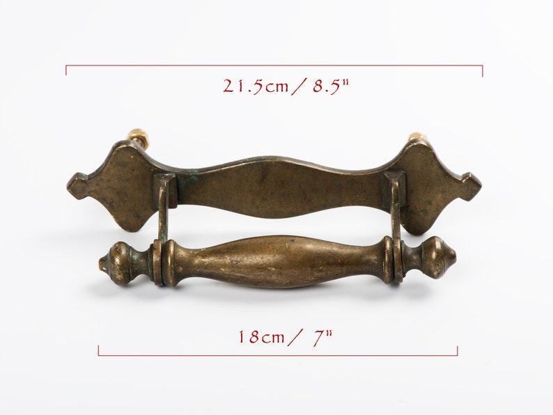 Vintage Single Pull Handle on Plate in Heavy Solid Brass - Etsy