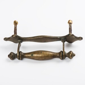 Vintage Single Pull Handle on Plate in Heavy Solid Brass - Etsy