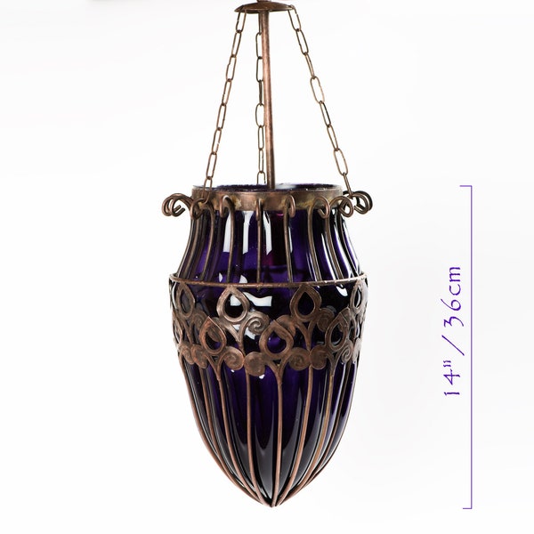 Cobalt Blue Glass Pendant Light - Etsy