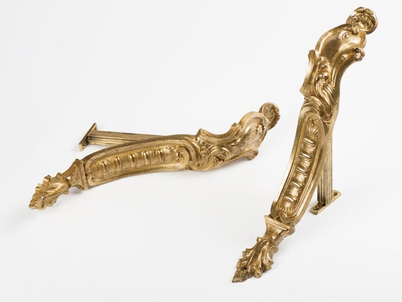 Vintage Pair Brass Curtain Rod Brackets for 2 Rods | Etsy