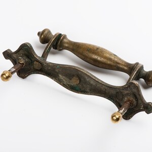 Vintage Single Pull Handle on Plate in Heavy Solid Brass - Etsy