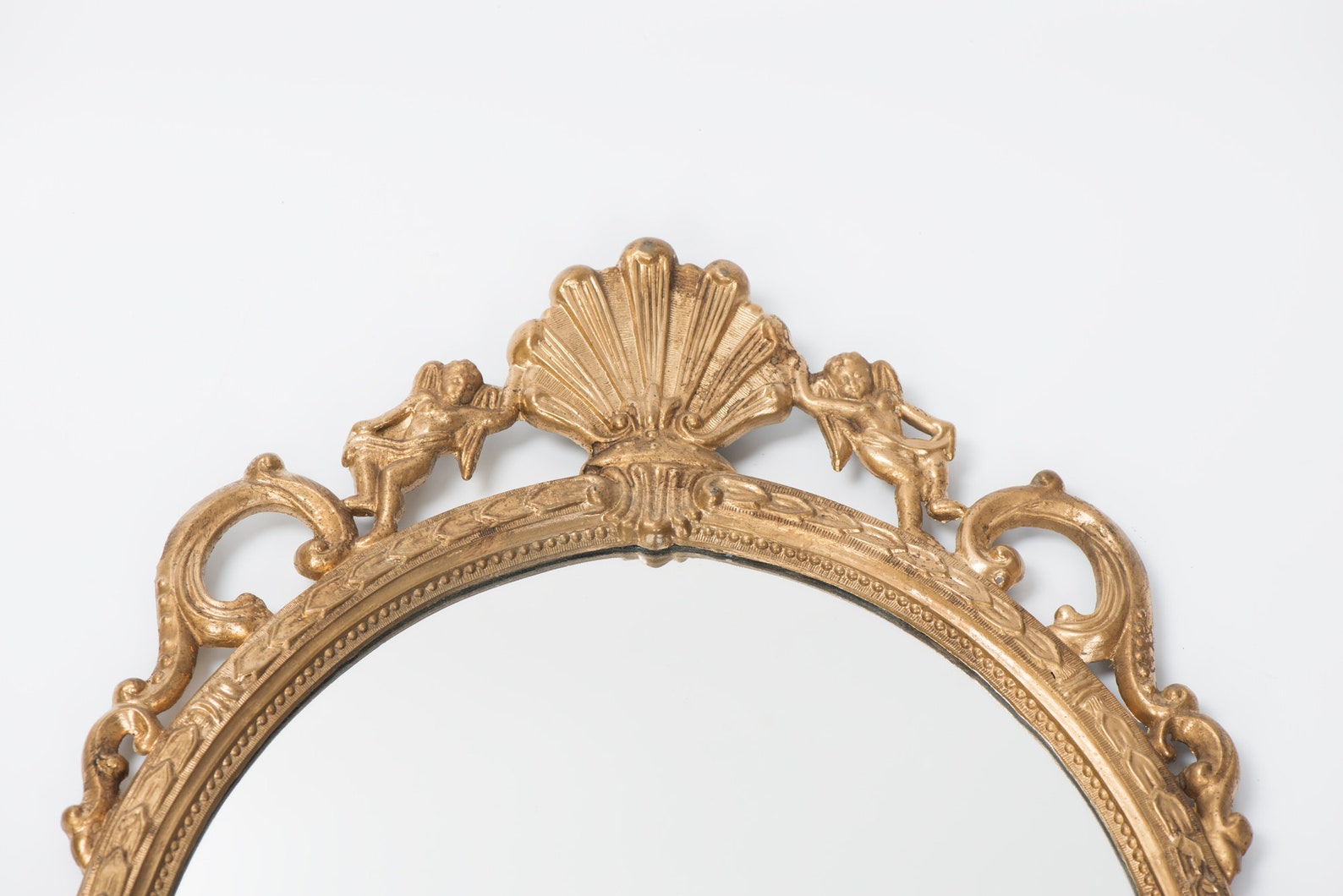 Vintage Oval Wall Mirror With Cherubs - Etsy