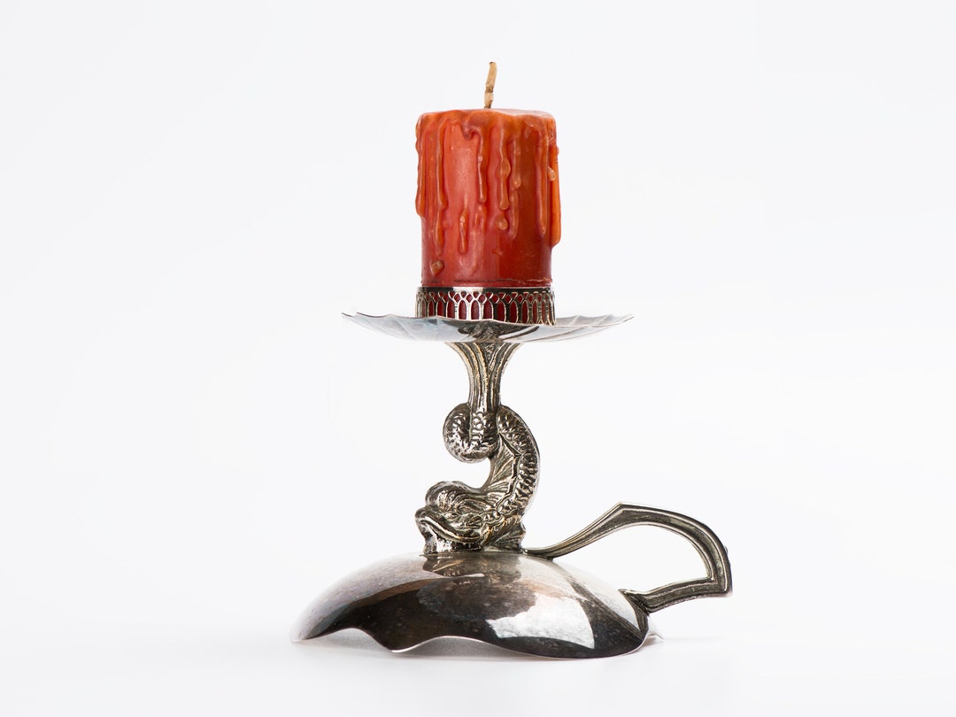 Vintage Dolphin Fish Candlestick Holder Nickel Silver - Etsy