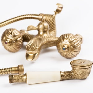 Bath Shower Mixer Tap Vintage Brass Restored Bathroom Hardware ...