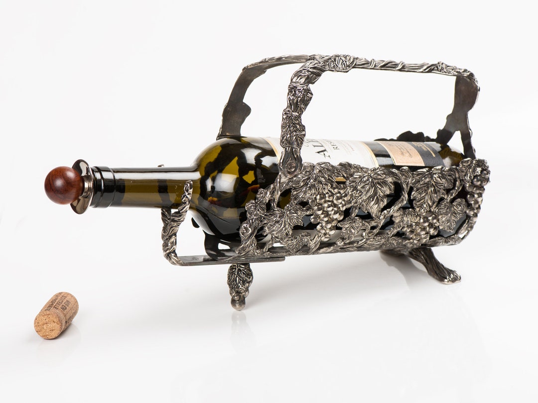 Vintage Silver Plated Wine Bottle Holder - Etsy
