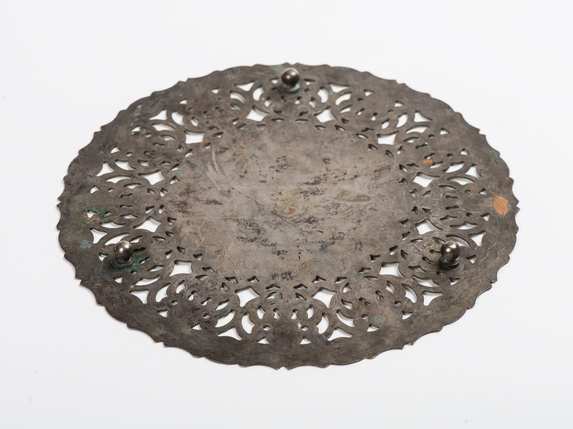 Vintage Silver Plated Footed Tea Trivet | Etsy