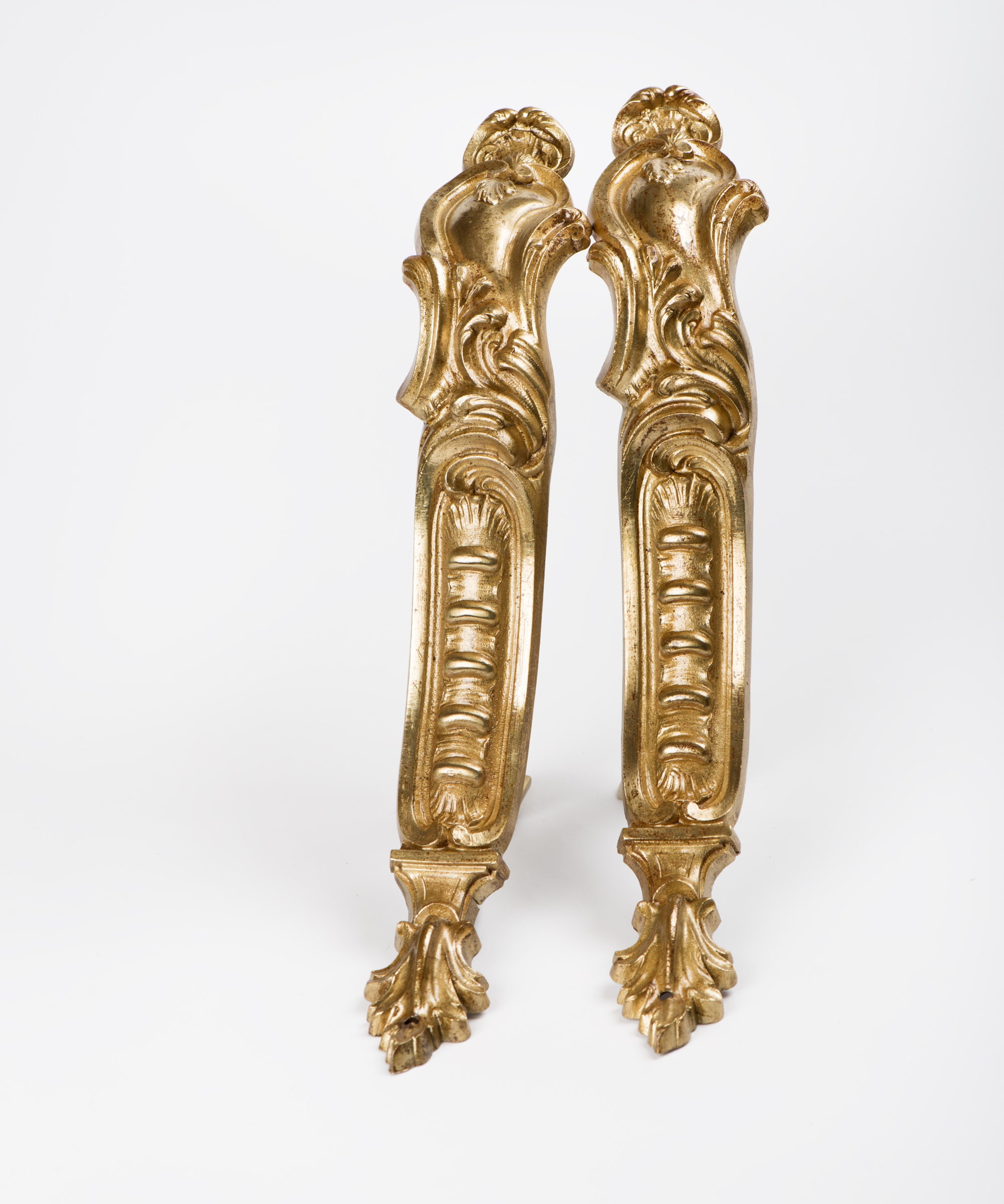 Vintage Pair Brass Curtain Rod Brackets For 2 Rods Etsy