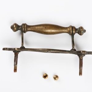Vintage Single Pull Handle on Plate in Heavy Solid Brass - Etsy