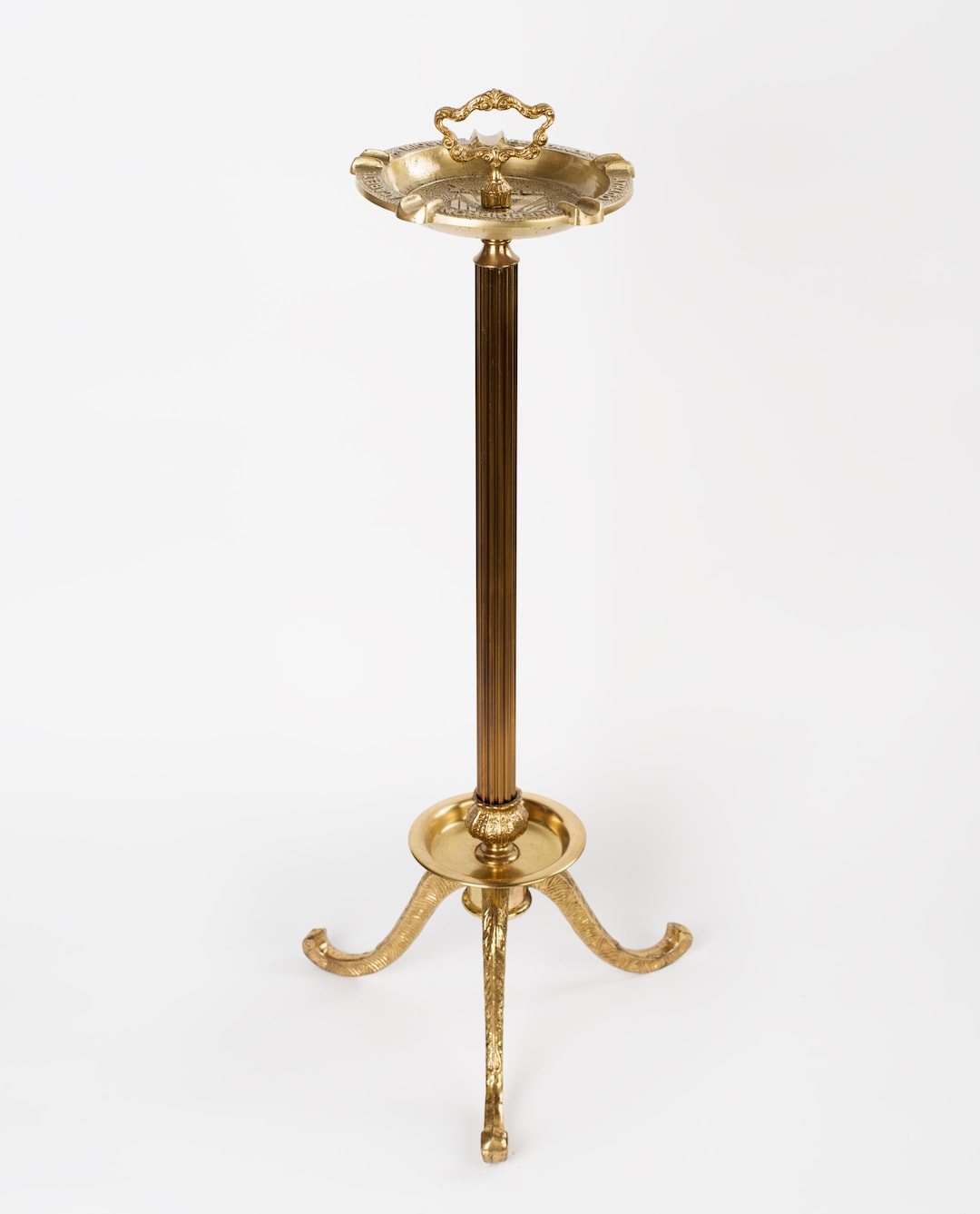 Brass Floor Standing Ashtray Vintage Spanish Smoking Stand for Cigars ...