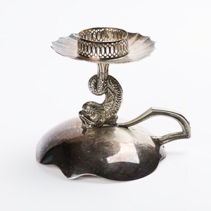 Vintage Dolphin Fish Candlestick Holder Nickel Silver - Etsy